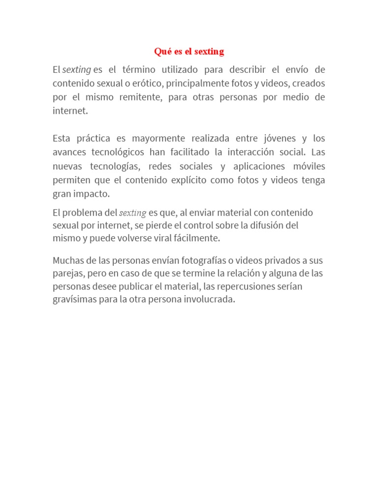 Qué Es El Sexting | PDF Qué Es El Sexting | PDF