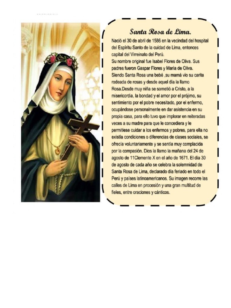 Biografia de Santa Rosa de Lima | PDF