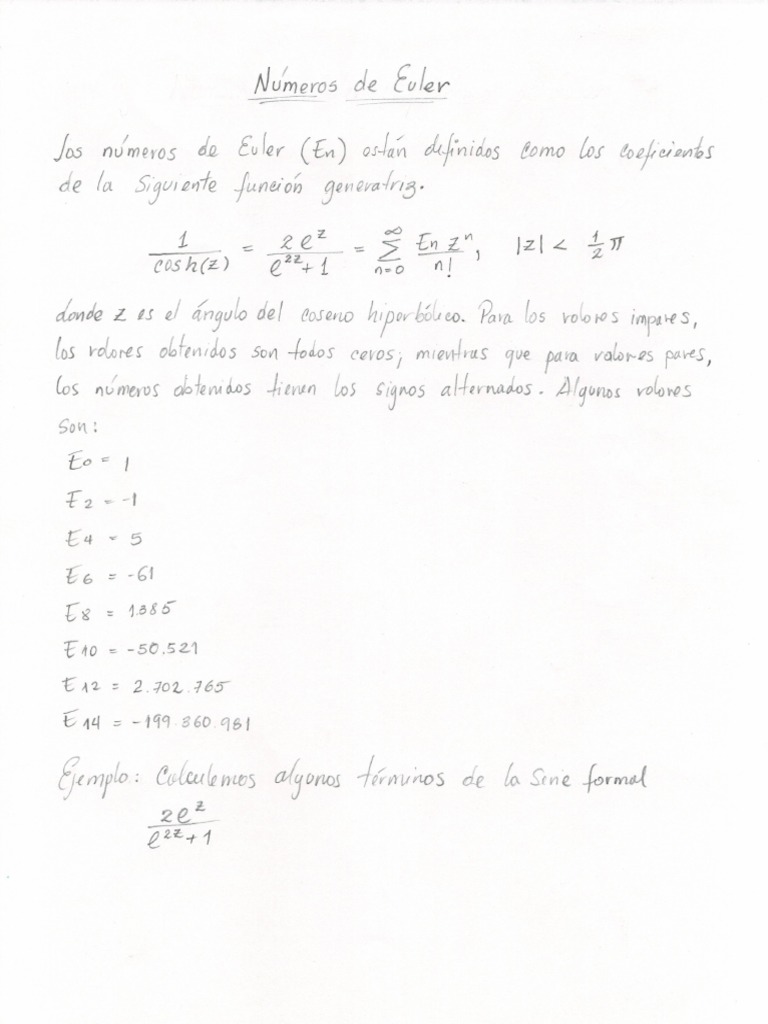 Numeros de Euler | PDF