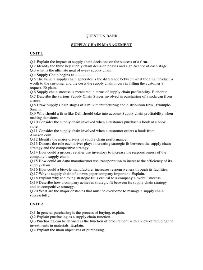 Supply_Chain_Management_BBA_VI_670556301 | PDF | Logistics | Supply Chain