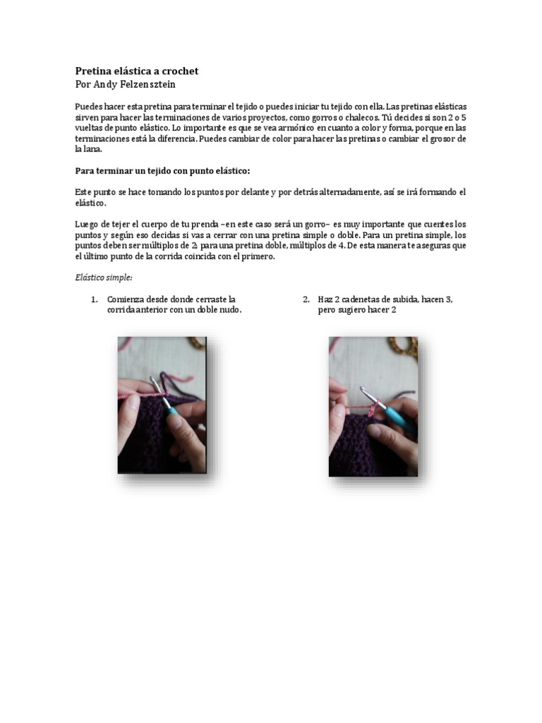 Cómo hacer pretina elástica a crochet | PDF | Tejer