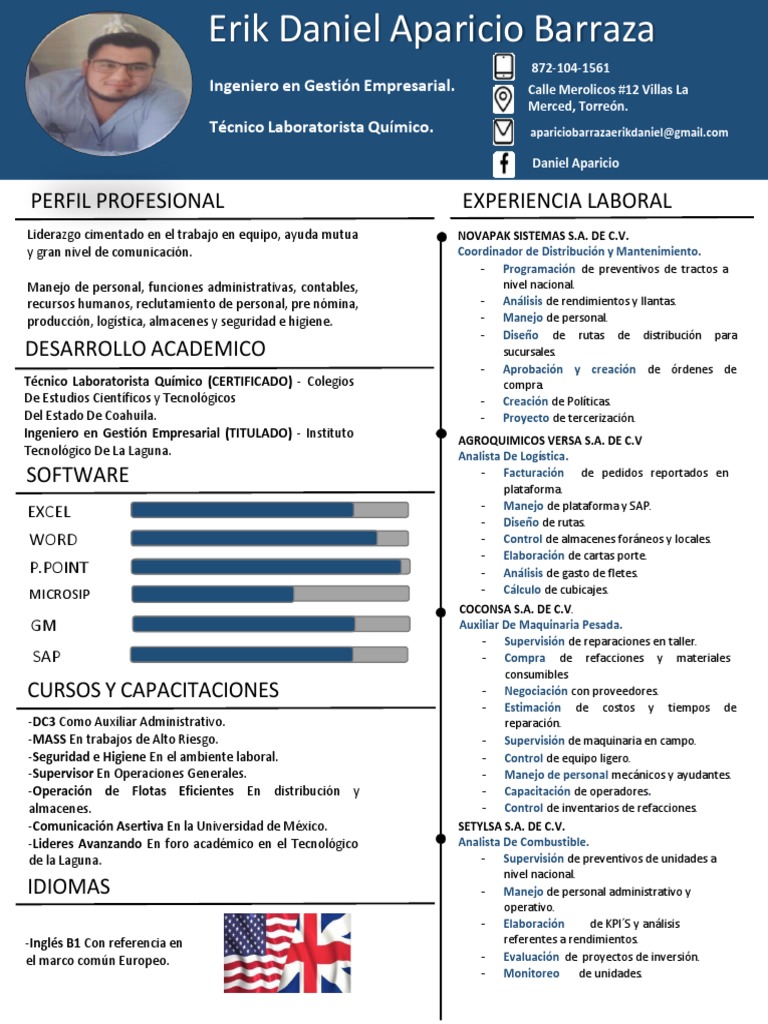 Erik CV | PDF | Logística | Economias