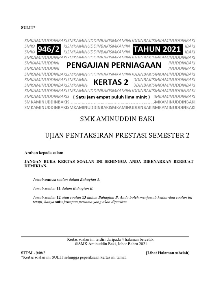 SMK Aminuddin Baki, KL | PDF