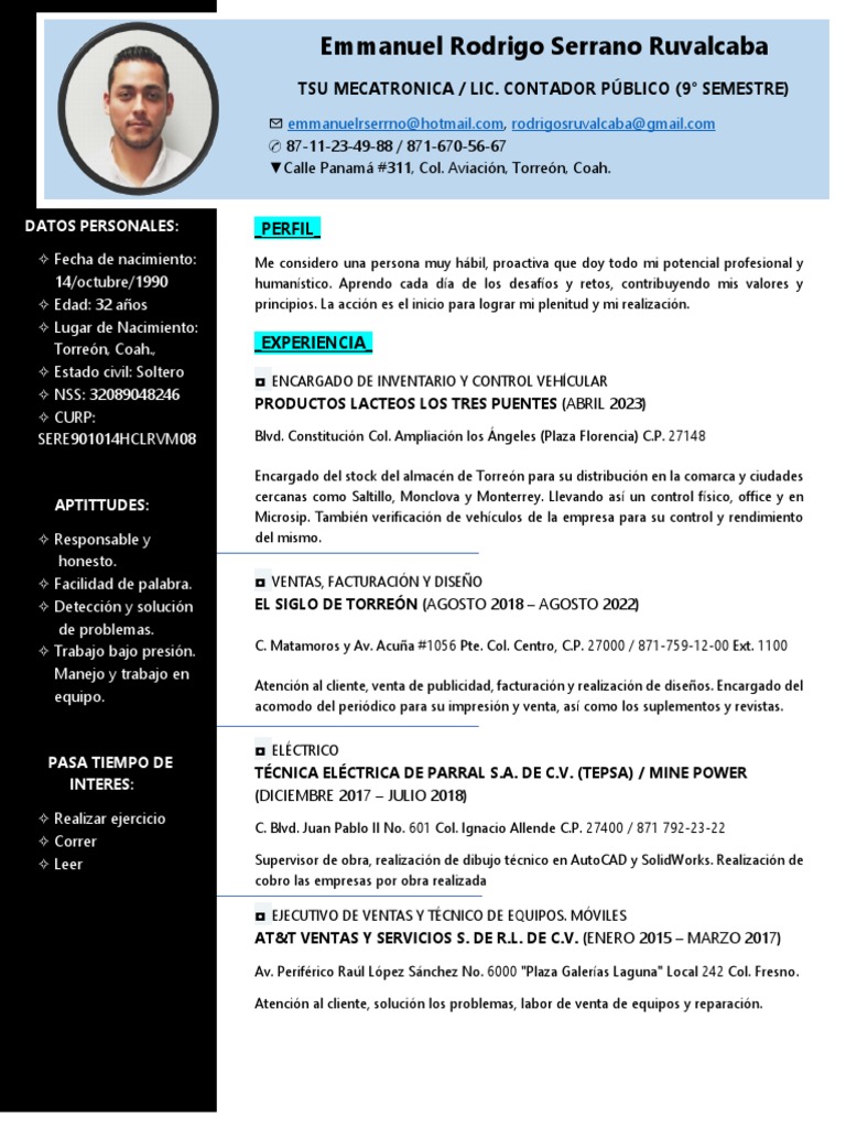 CV Emmanuel Rodrigo Serrano Ruvalcaba | PDF