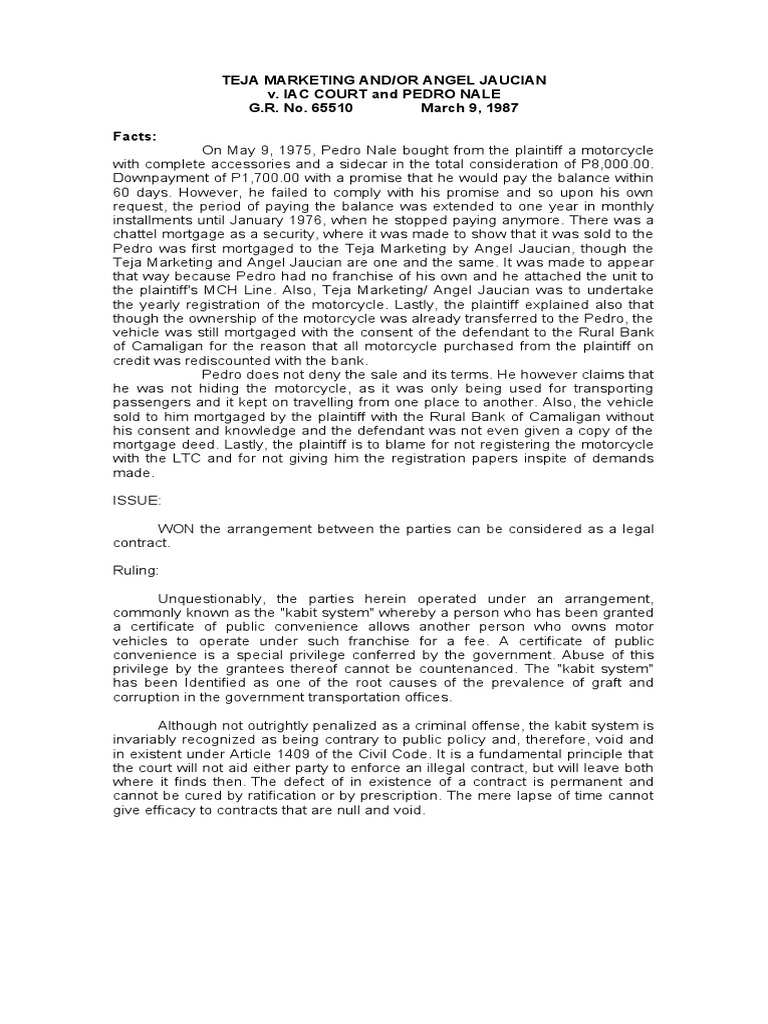 205 - Teja Marketing vs. IAC | Download Free PDF | Business Law | Civil Law (Common Law)