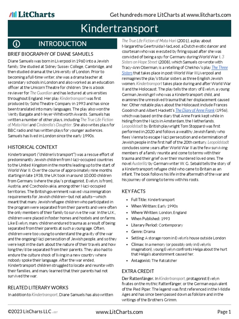 Kindertransport-LitChart (1) | PDF