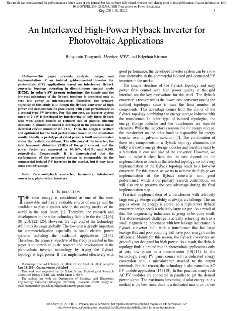 An Interleaved High-Power Flyback Inverter For Photovoltaic ...