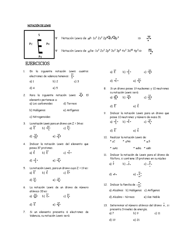 Notación de Lewis | PDF | Núcleo atómico | Química Física