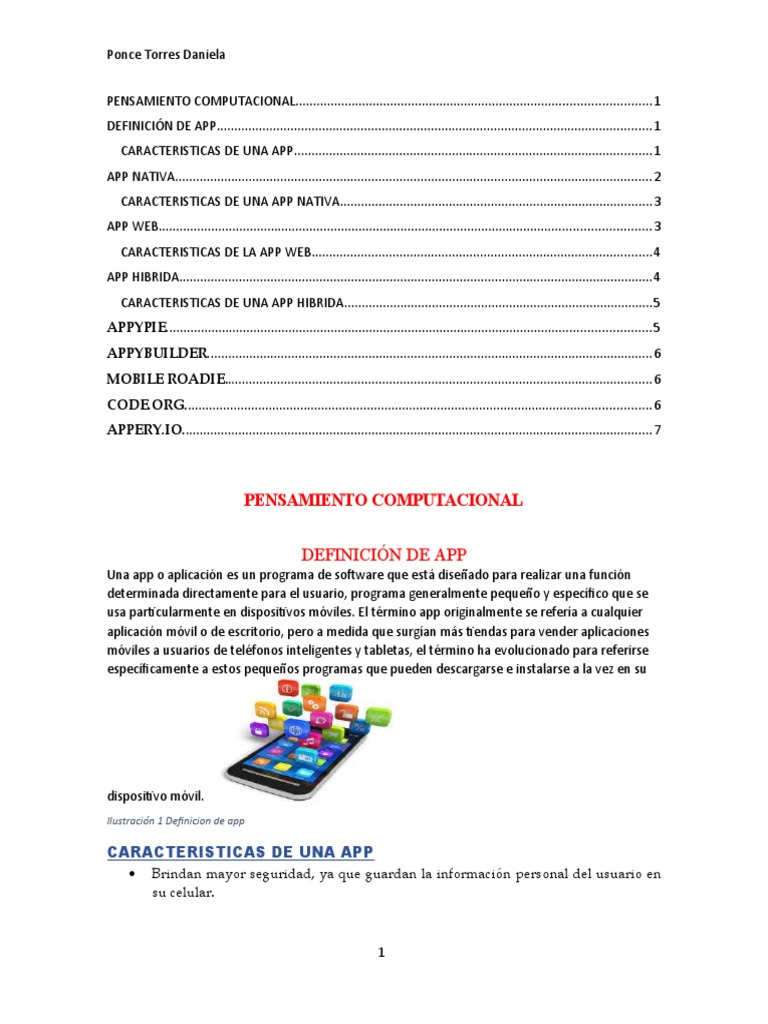PENSAMIENTO COMPUTACIONAL 2 (1) Tic | PDF | Aplicación movil | Software de la aplicacion