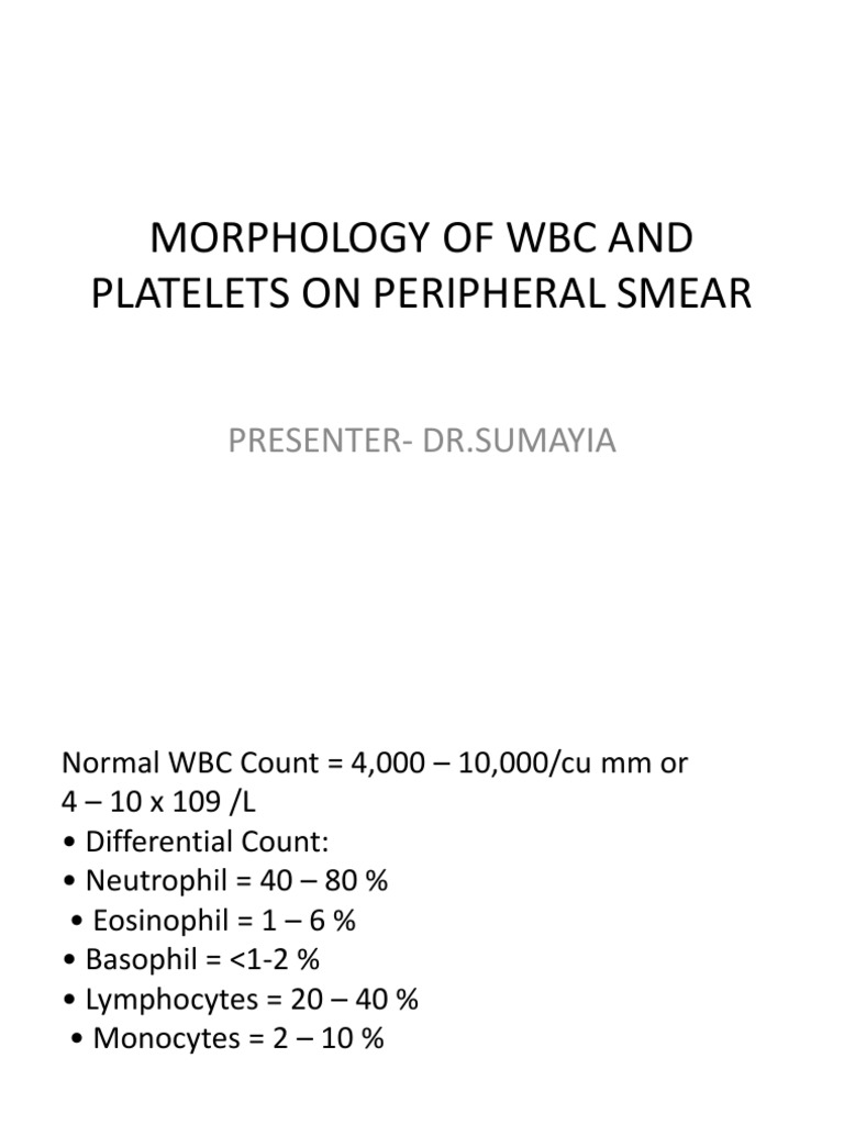 Morphology of WBC and Platelets On Peripheral Smear 2 | PDF | White ...
