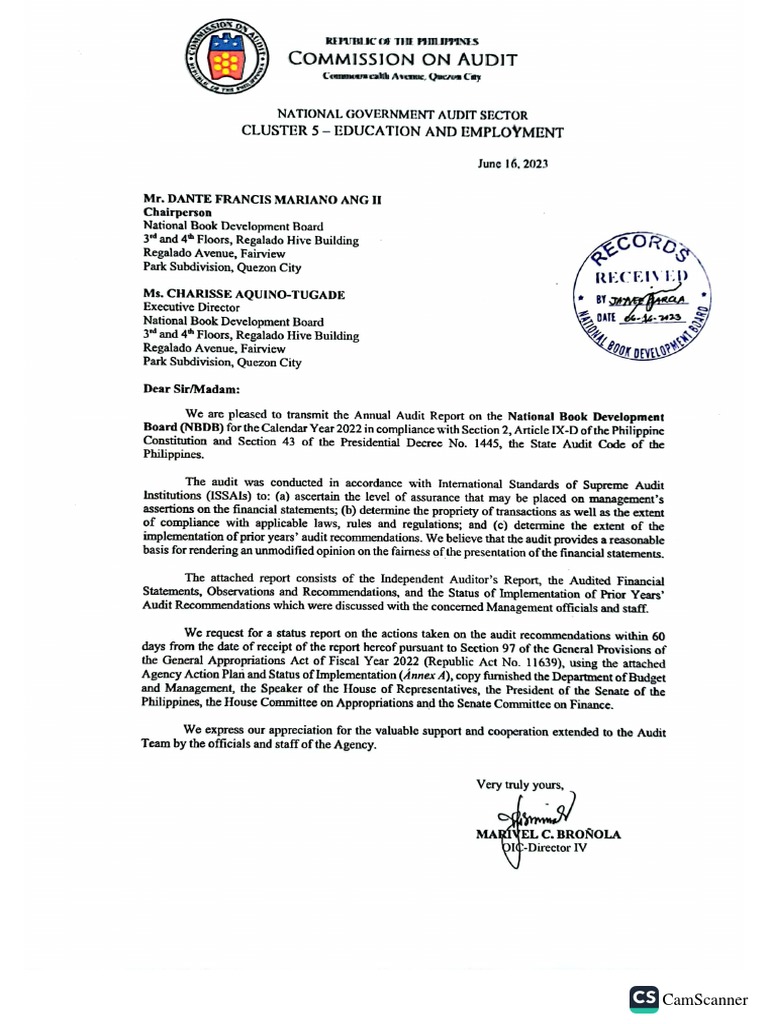 Letter From COA | PDF