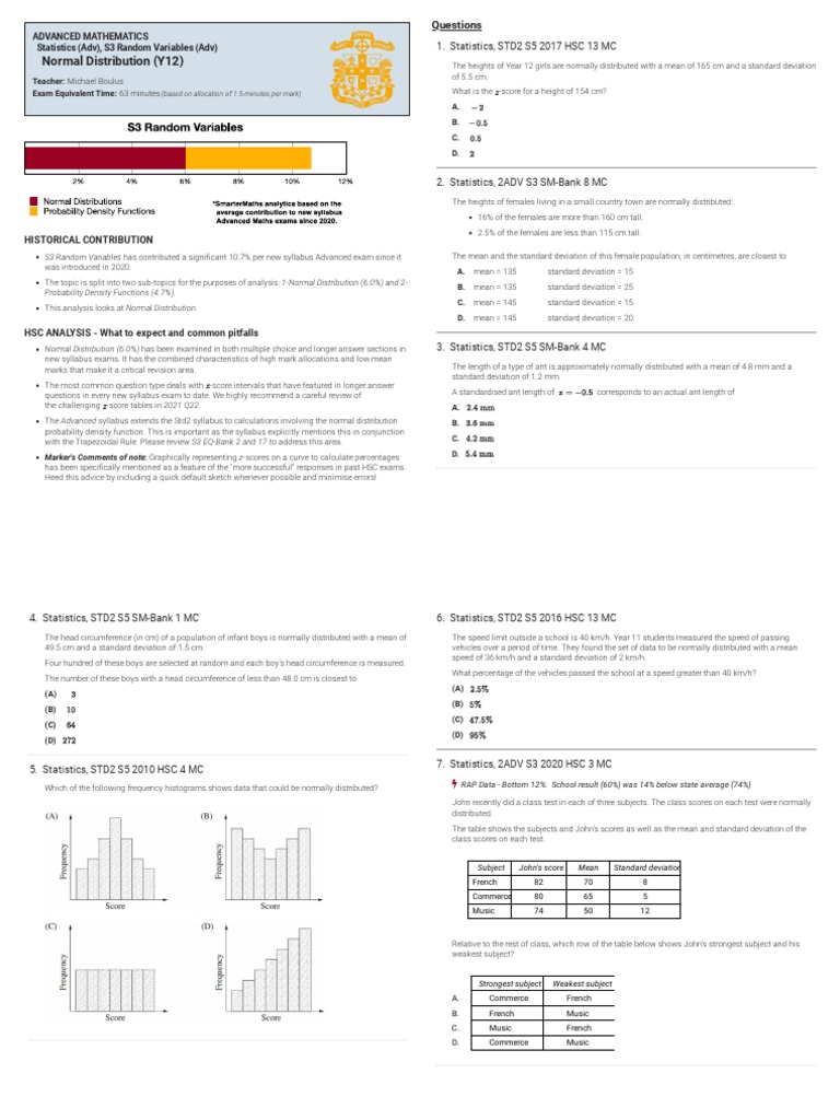 12 Normal Distribution | PDF | Normal Distribution | Standard Deviation