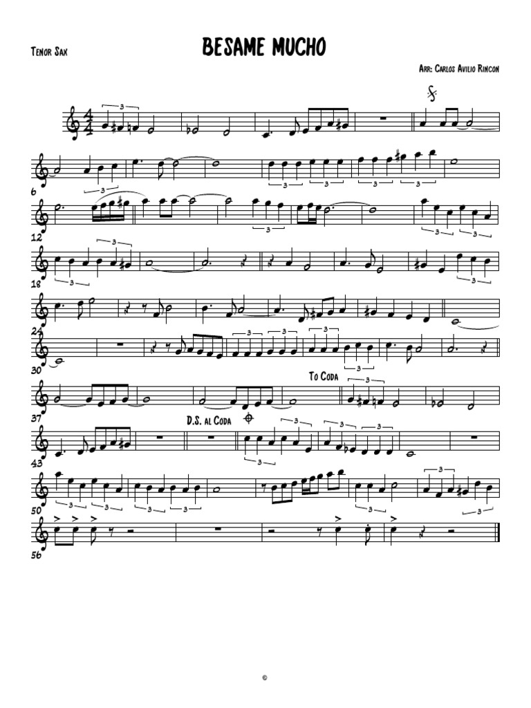 Besame Mucho Trio Tenor Sax Pdf