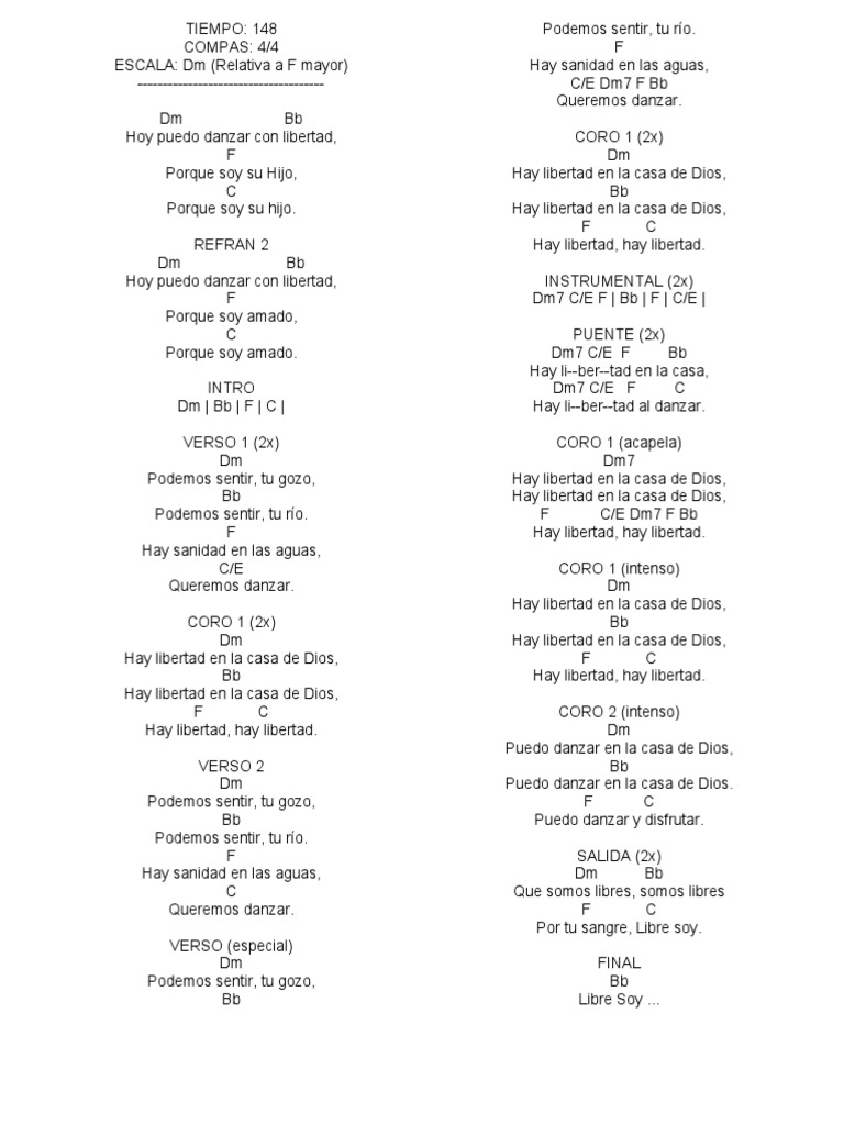 Acordes y letra: Hay libertad en la casa | PDF | Arte