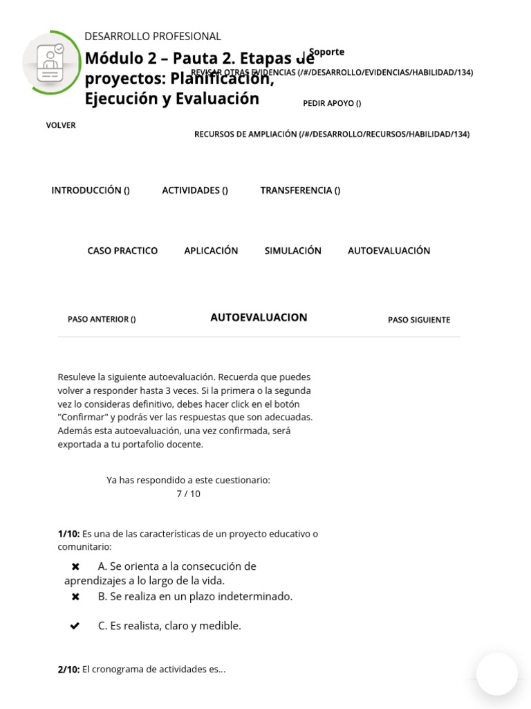 TeachersPro Examen Modulo 2-Sesión 2 | PDF | Evaluación | Cognición