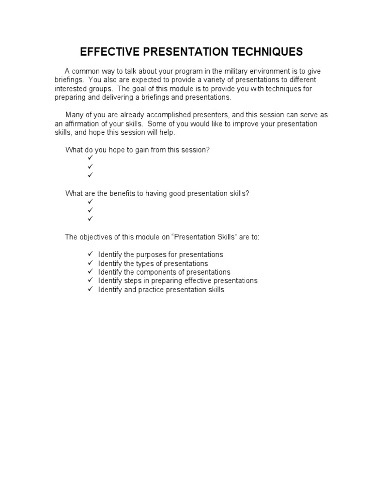 Briefing Skills Job Aid | PDF | Memorandum