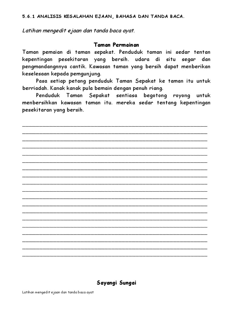 Latihan Mengeditkan Ejaan Dan Tanda Baca | PDF