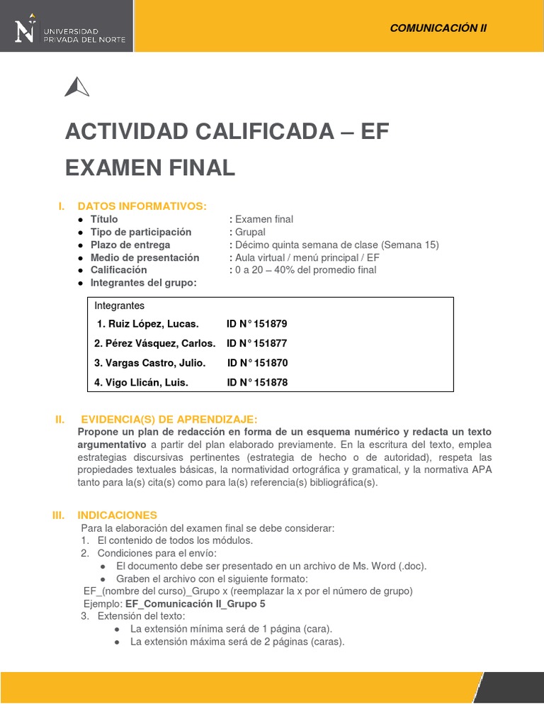 Modelo de Examen Final Comunicacion | PDF | Nicotina | Tabaco
