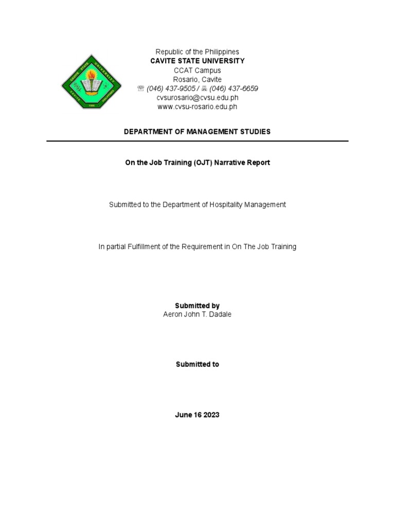 Aeron Narrative Report | PDF | Mentorship | Cognition