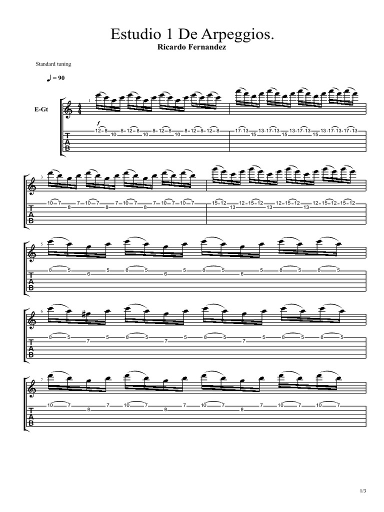 Estudio 1 de Arpeggios. | PDF