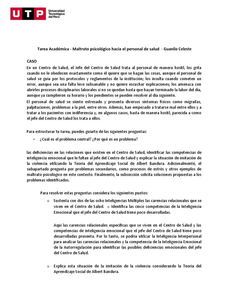 Semana 08 - CASO DE MALTRATO Utp | PDF | Las emociones | Inteligencia Semana 08 - CASO DE MALTRATO Utp | PDF | Las emociones | Inteligencia