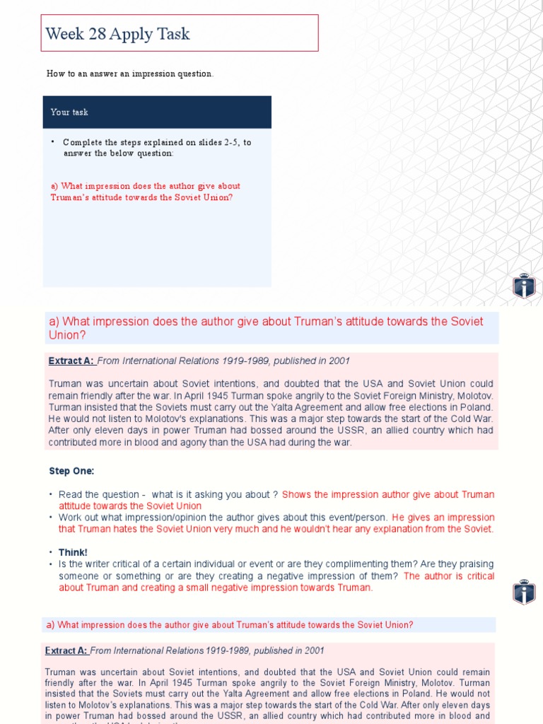 Week 29 HIS Apply Task | PDF | Soviet Union | World Politics