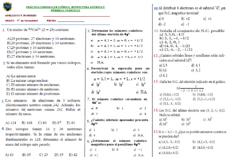Practica de 4to Sec | PDF