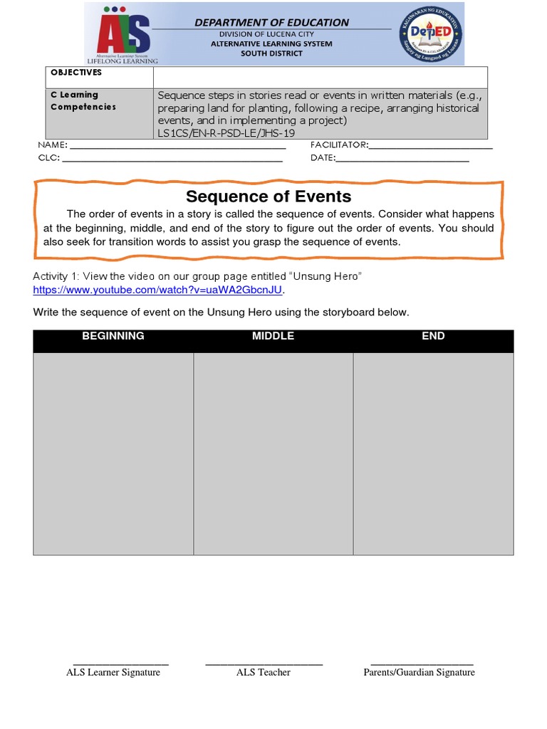 Sequence of Events | PDF