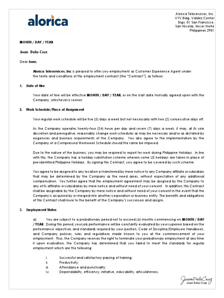 Sample Contract | PDF | Employment | Legal Remedy