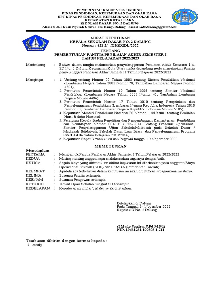 SK Pas Semester I | PDF