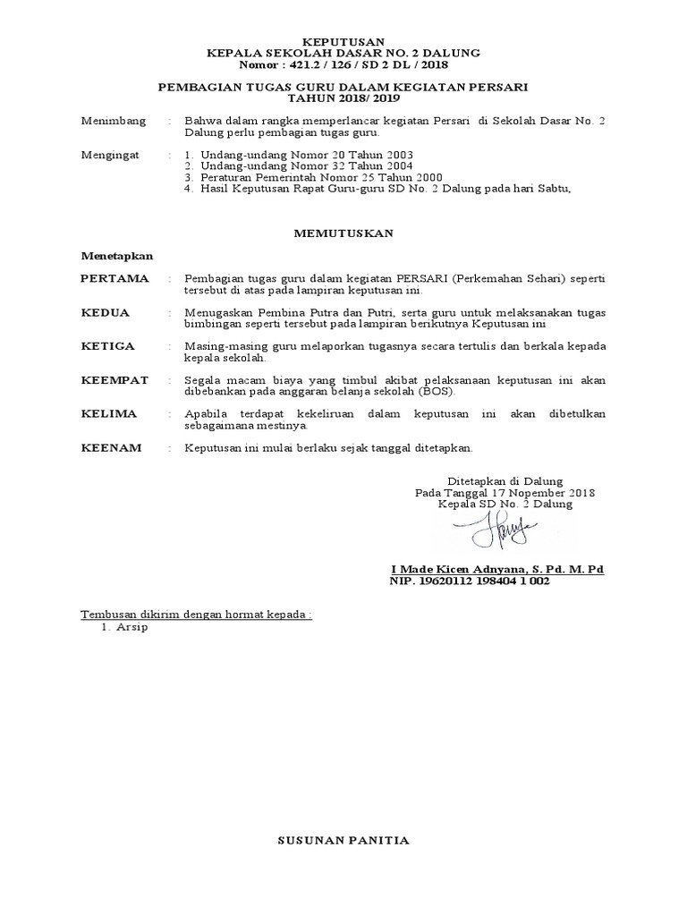 SK PERSARI Dan PERSAMI | PDF