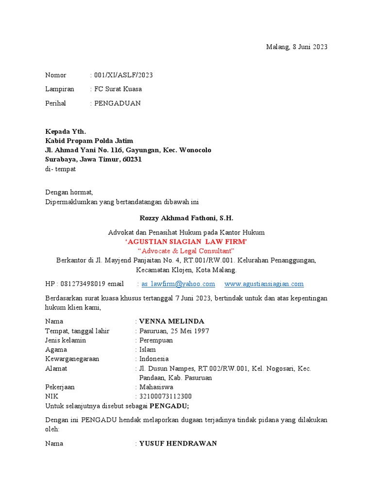 Laporan Propam | PDF