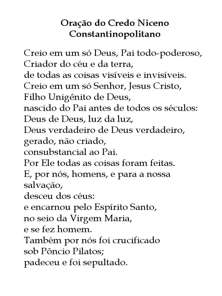 Oracao Do Credo Niceno