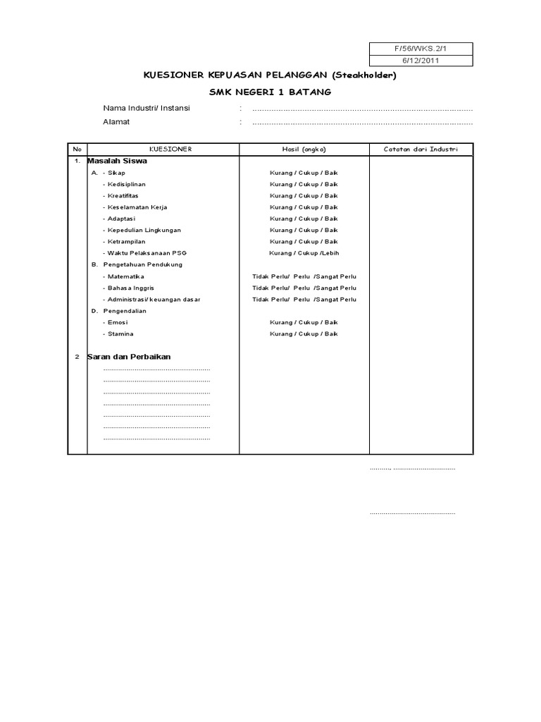 Form Lembar Penilaian OJT 2023 | PDF
