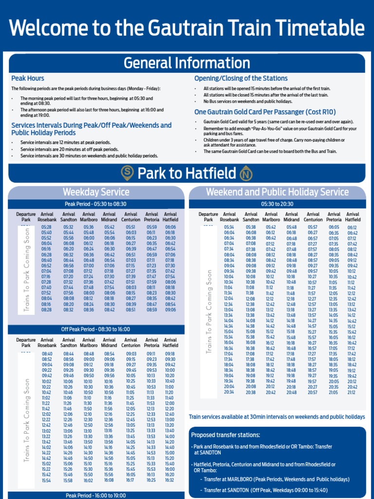 South North Timetable | PDF