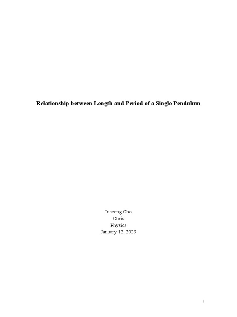 Pendulum Length-Period Relationship | PDF | Pendulum | Oscillation