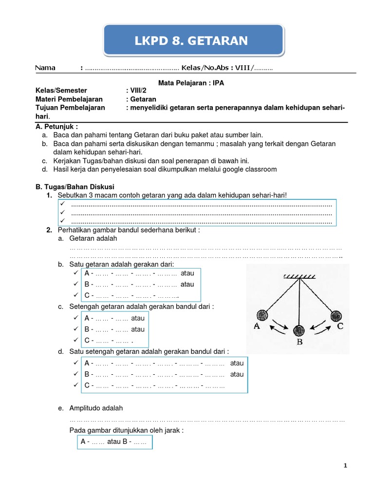 LKPD 8 Getaran | PDF