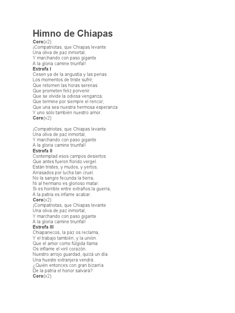 Himno de Chiapas | PDF