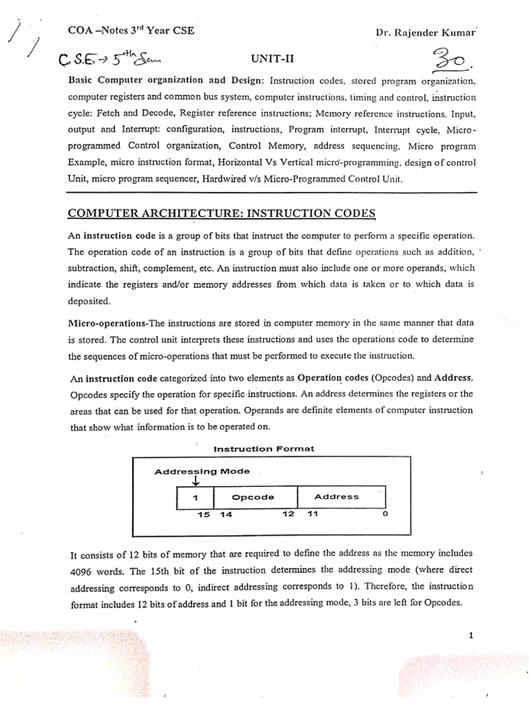 COA Notes Unit - 2 | PDF