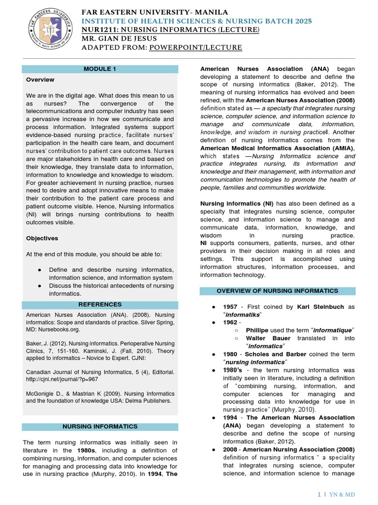 Nursing Informatics | PDF | Health Informatics | Nursing