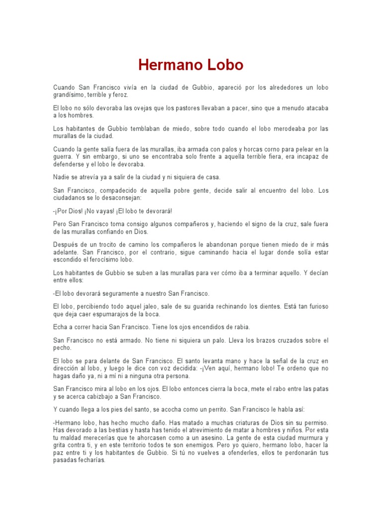 Hermano Lobo | PDF | Francisco de Asís