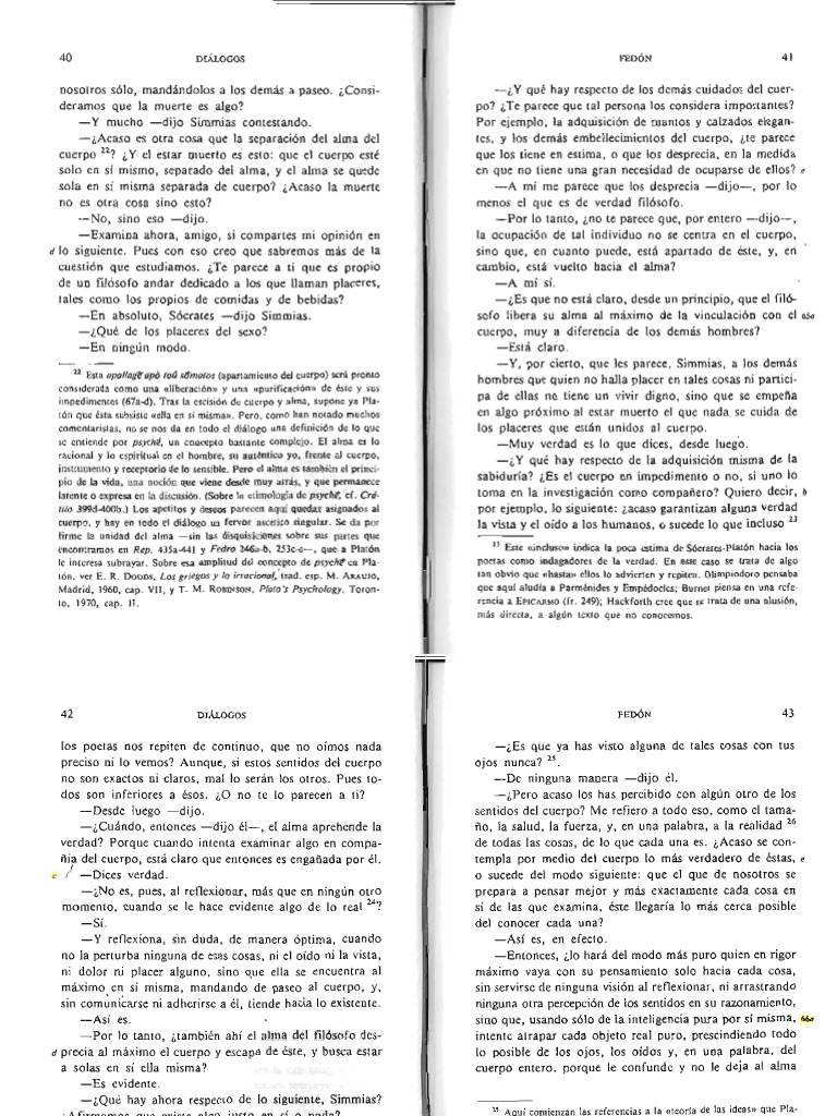 Platon Dialogos III Fedon Banquete Fedro Gredos | PDF | Verdad | Alma