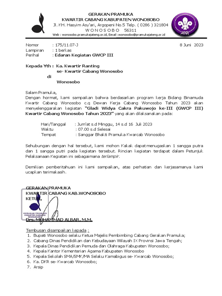 Surat Edaran GWCP III 2023 | PDF | Olahraga & Rekreasi