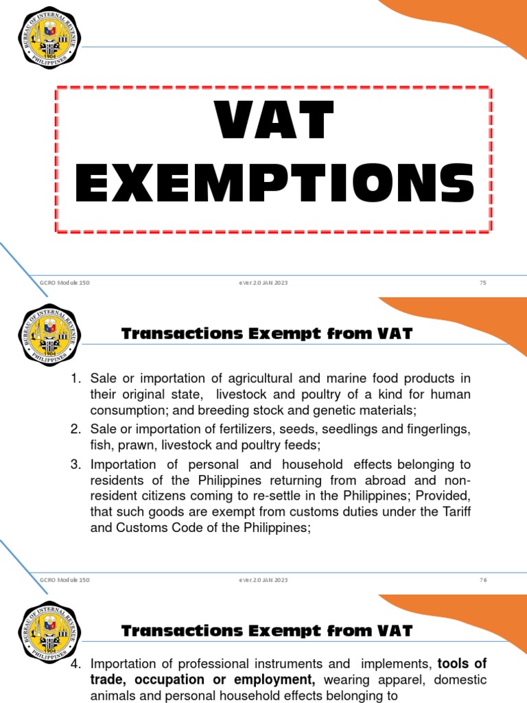 4 VAT Exemptions | PDF | Value Added Tax | Taxes