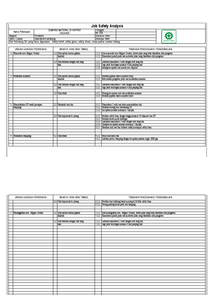 Analisis Keselamatan Kerja Dumping Material | PDF