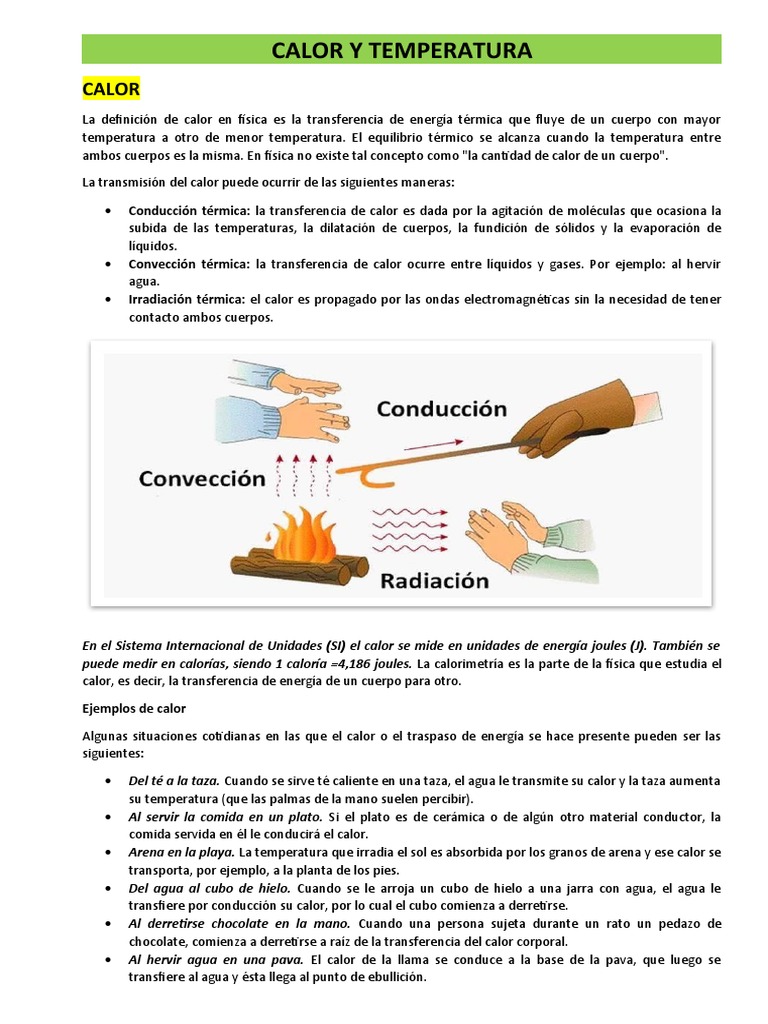 Ejemplos de Calor y Temperatura | PDF | Temperatura | Calor