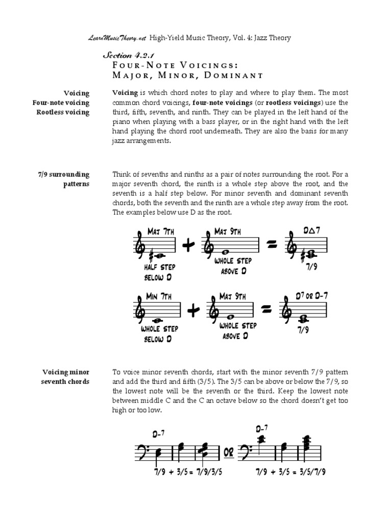 Four Note Voicings | PDF | Chord (Music) | Pitch (Music)