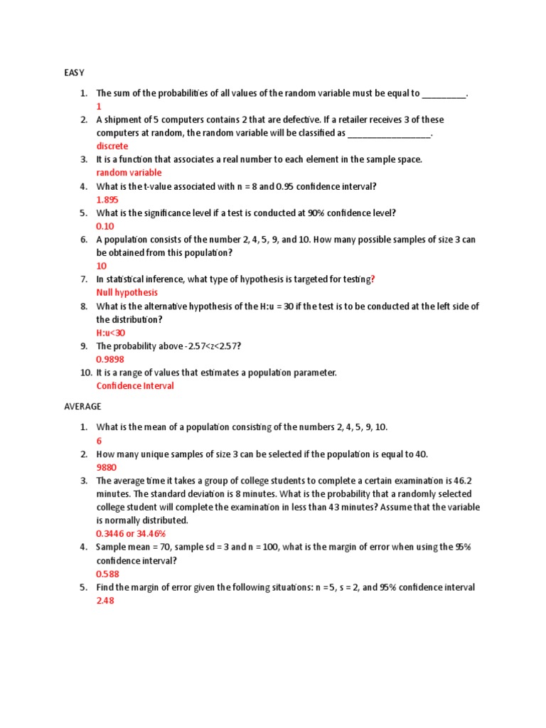 EASY | PDF | Statistical Hypothesis Testing | P Value