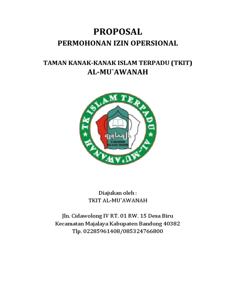 PROPOSAL Izin Oprasional TK | PDF
