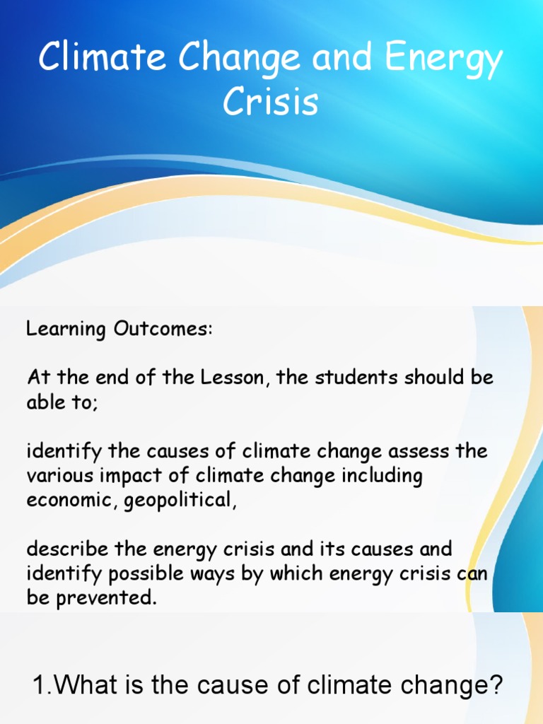 Climate Change and Energy Crisis Quiz | PDF